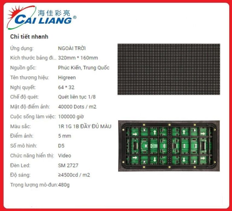 Module P5 Full Ngoài Trời Cailiang - LED Minh Anh